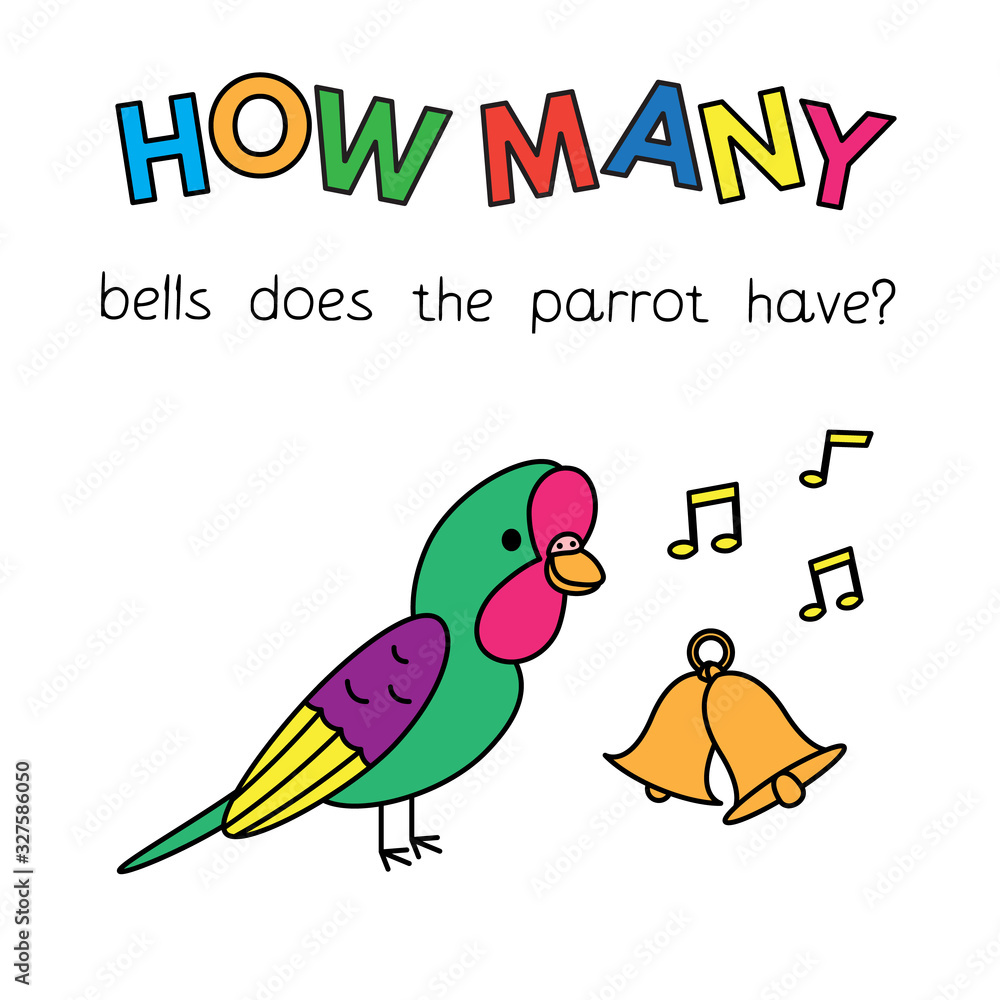 Cartoon Parrot Counting Game for Kids Stock Vector | Adobe Stock