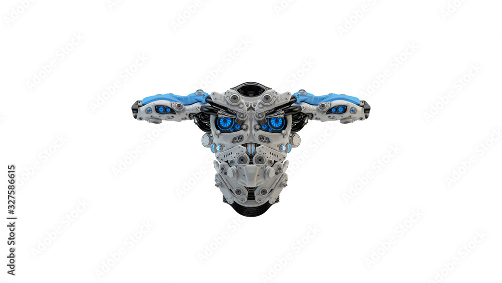 Robot torso for replacement, 3d rendering in T pose, isolated on white ...