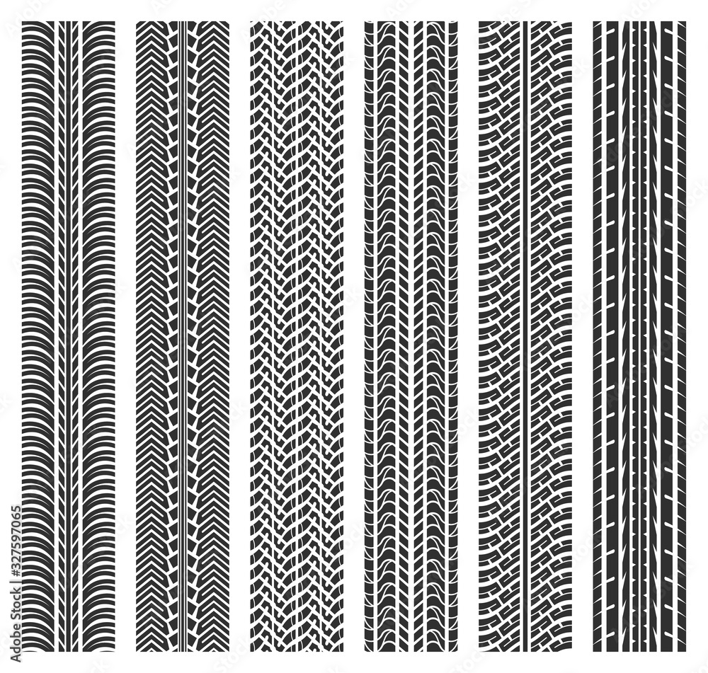 Car tire patterns, wheel tyre tread track imprints Stock-Vektorgrafik ...