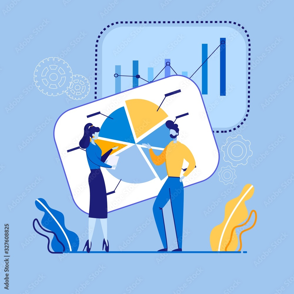 Informational Banner Discussion Data Chart Flat. Development ...