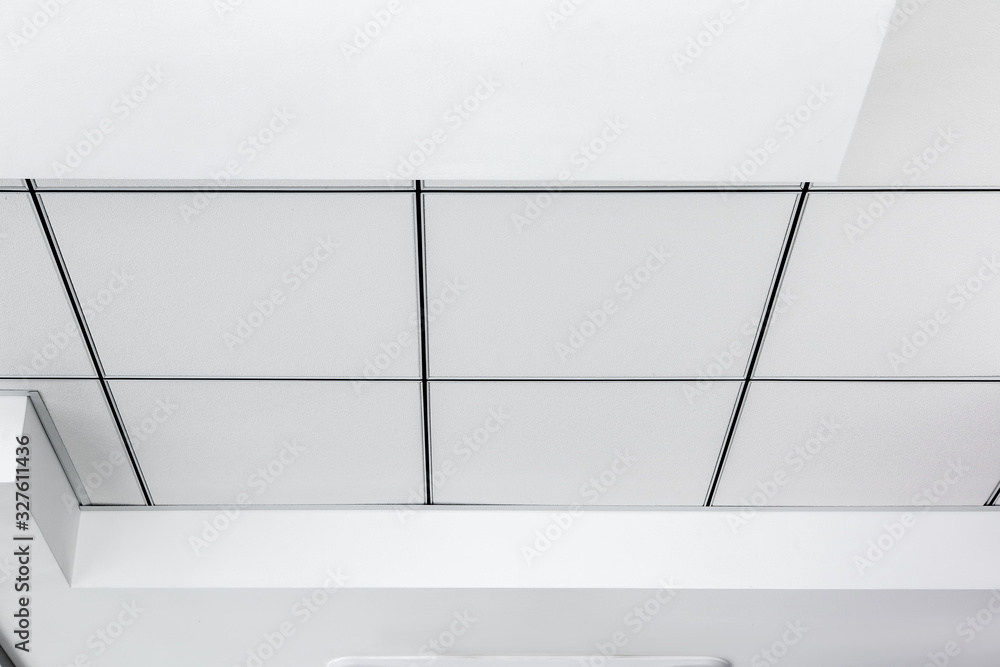 multi-level ceiling with three-dimensional protrusions and a suspended ...
