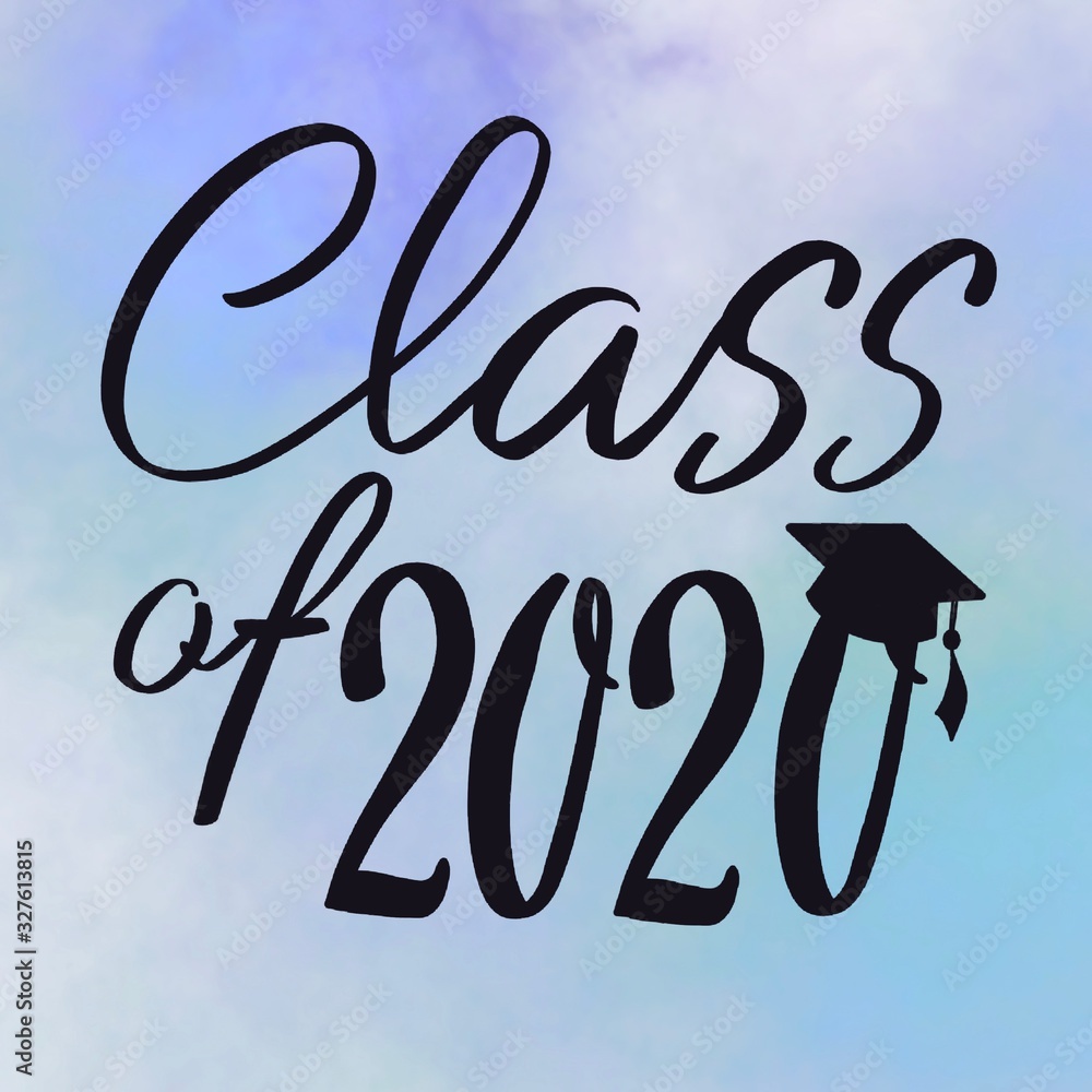Class of 2020 with graduation cap and abstract background Stock ...