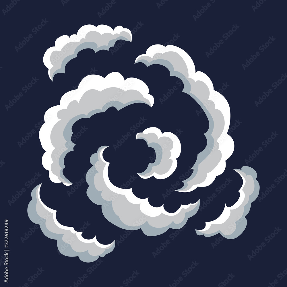 Cartoon pattern of smoke cloud. Bomb blast. Comic vector fog puff ...