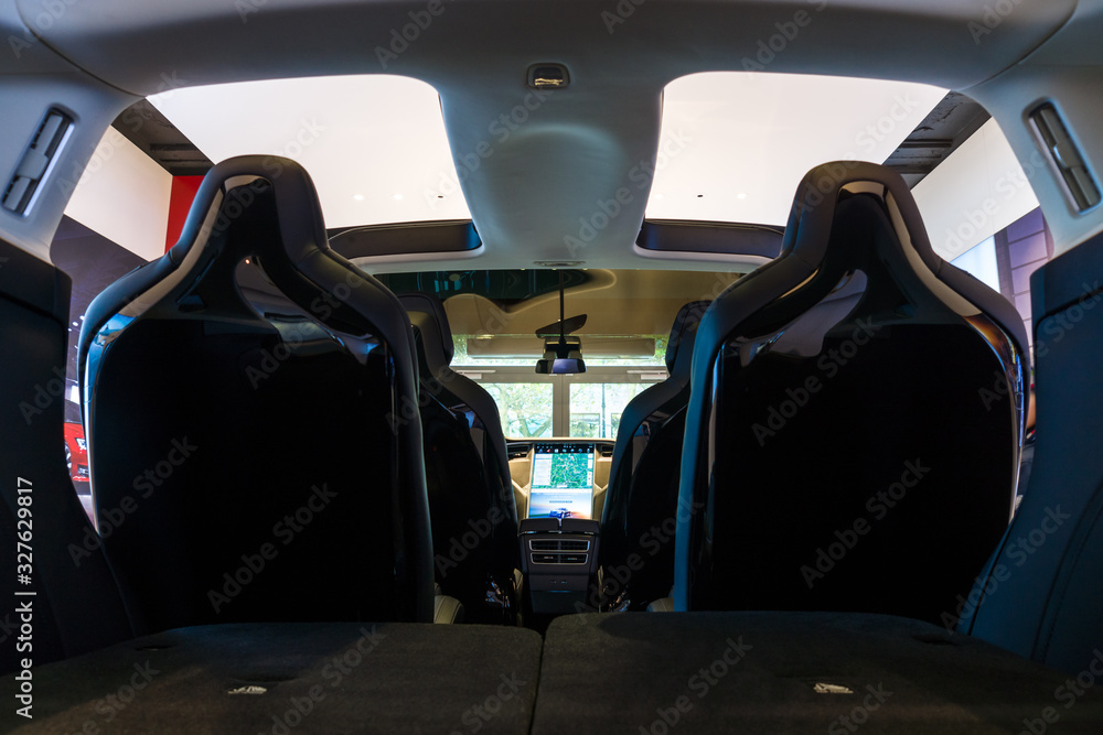 BERLIN - NOVEMBER 09, 2016: Showroom. The interior of a full-sized, all ...