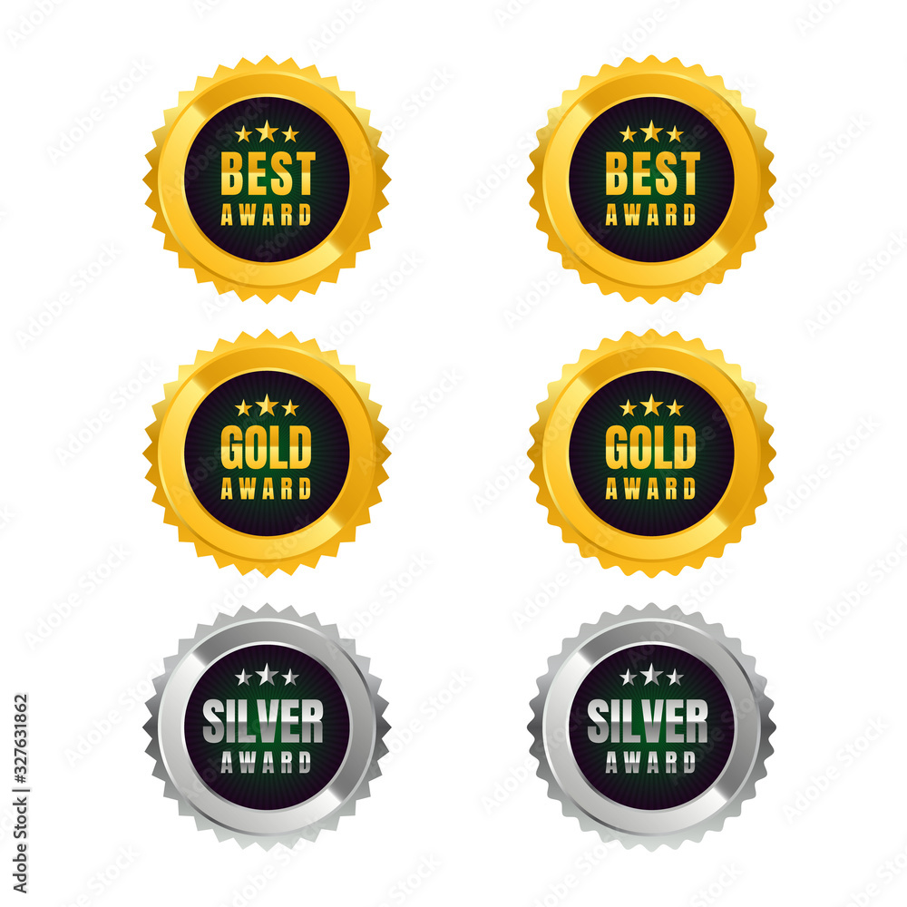 Gold and silver seal illustration for award certificate Stock Vector ...