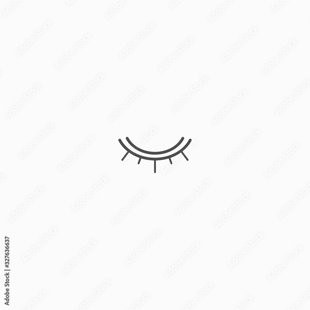 Abstract outline Eye, eyelashes. Evil eye. Shut closed eye ...