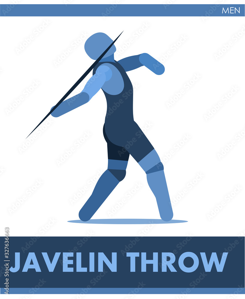 Javelin throw pictogram. Man competes in javelin-throwing. Icon of ...