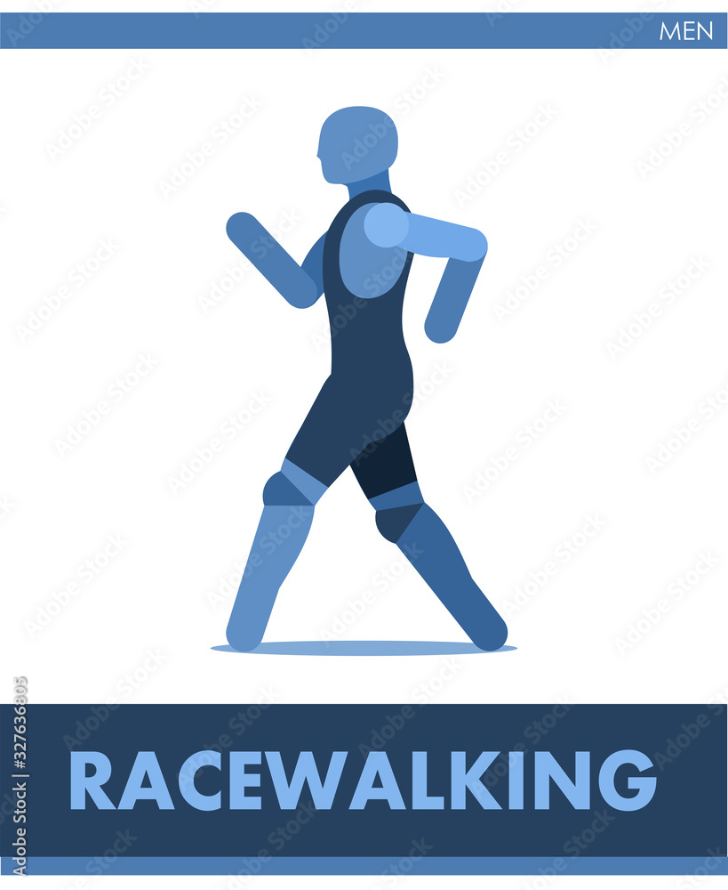 Vektorová grafika „Racewalking pictogram. Man competes in walking ...