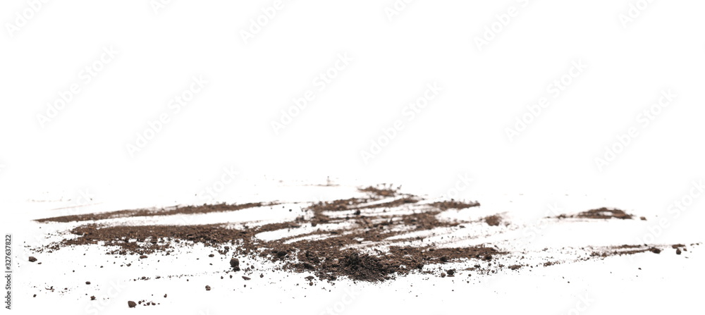 Dirt, soil pile isolated on white background, side view Stock Photo ...
