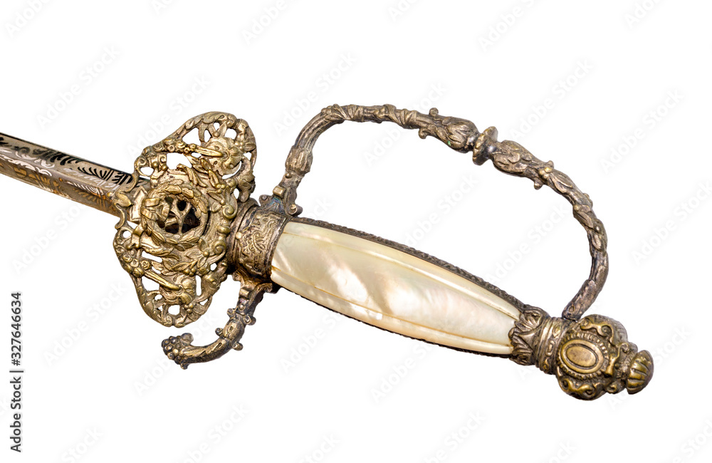 French epee of the 19th century decorated with mother of pearl , white ...