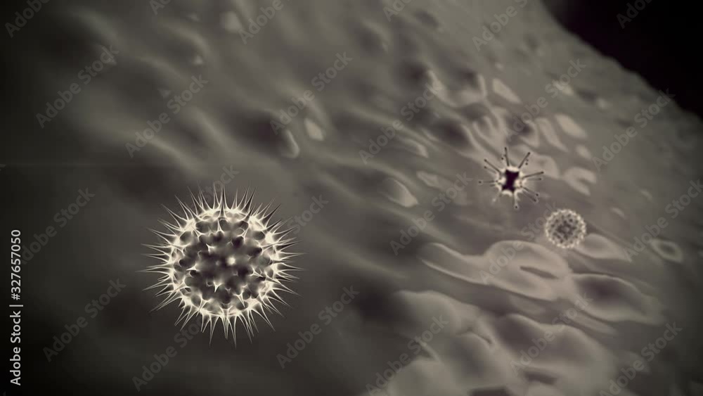 macrophage and virus, macrophage kills the viruses, 3d rendered ...
