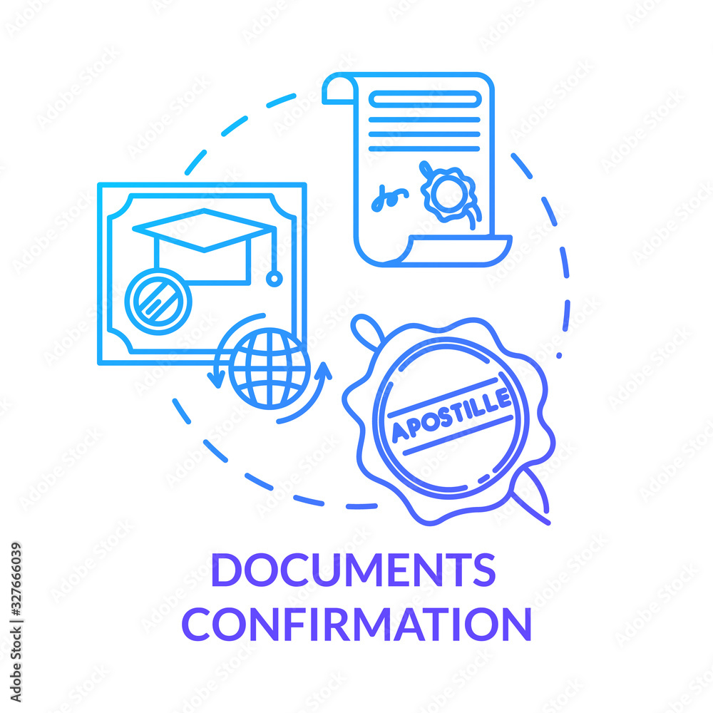 Document confirmation blue concept icon. Check quality of report ...