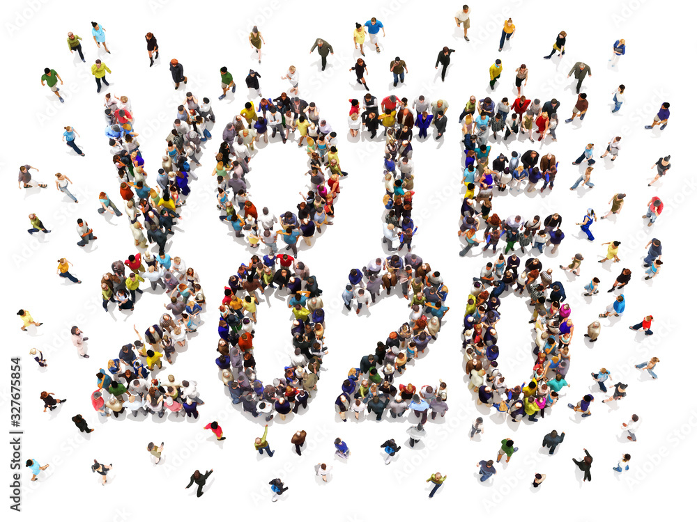 People that are registering and voting in 2020 election concept. Large ...