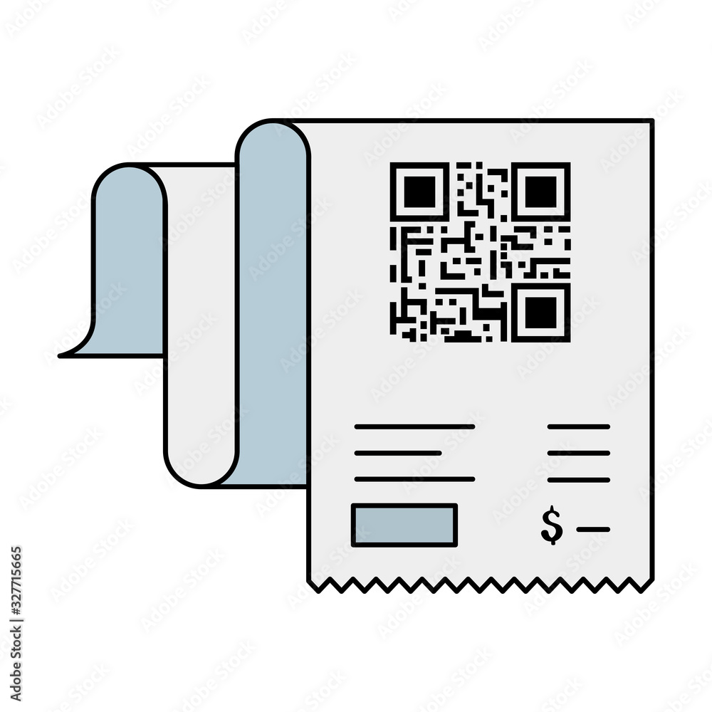qr code receipt paper design of technology scan information business ...