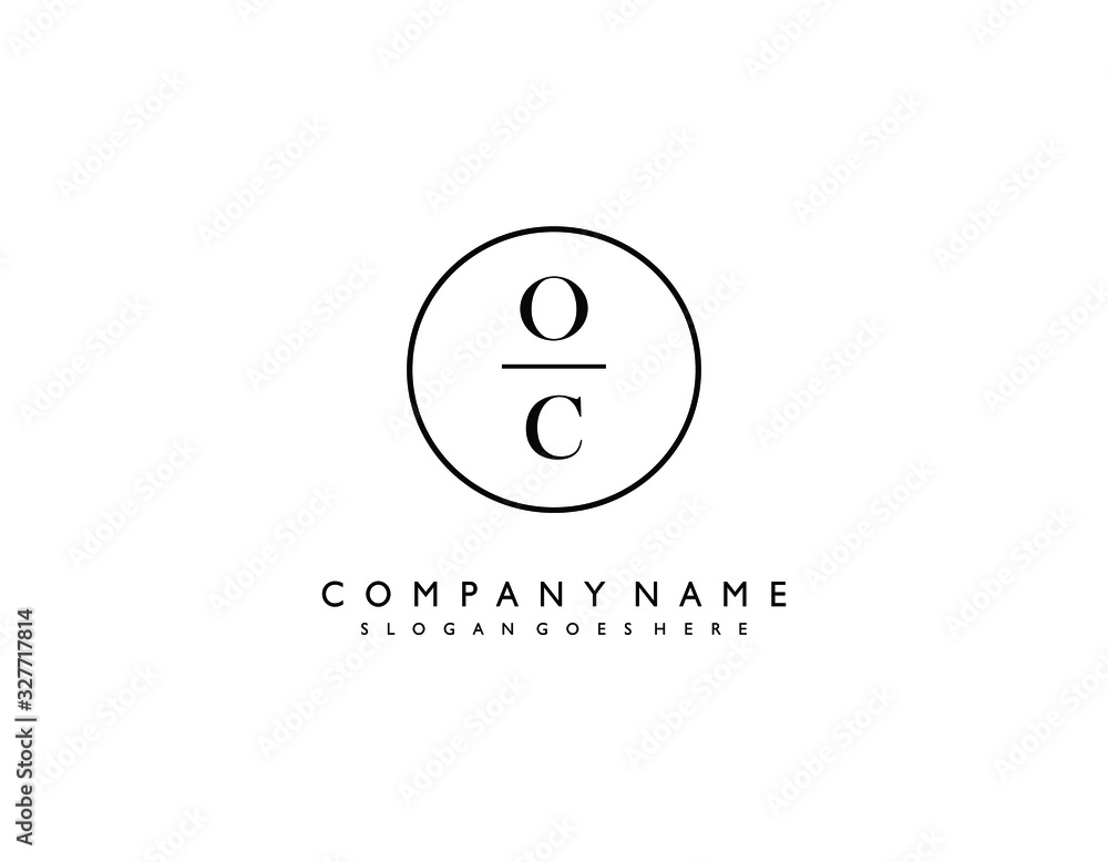 OC initial letter elegant handwriting logo collection Stock Vector ...