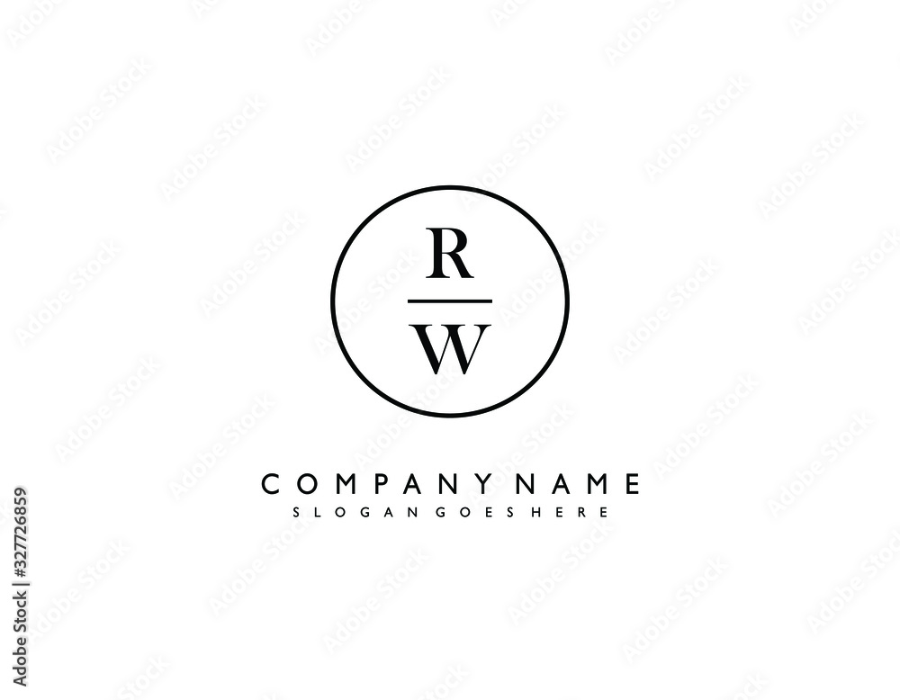 RW initial letter elegant handwriting logo collection Stock Vector ...