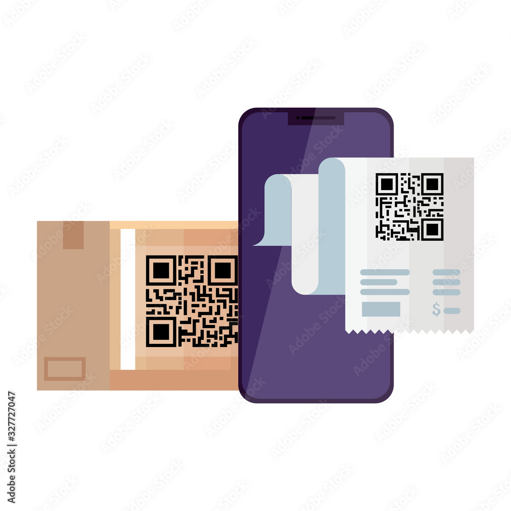 qr code paper and smartphone design of technology scan information ...