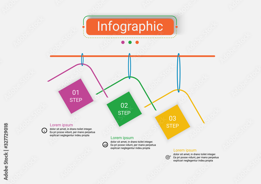 Timeline three steps infographics design vector template. Stock Vector ...