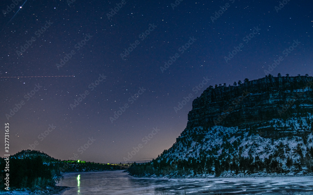 Frozen starlight lake Stock Photo | Adobe Stock