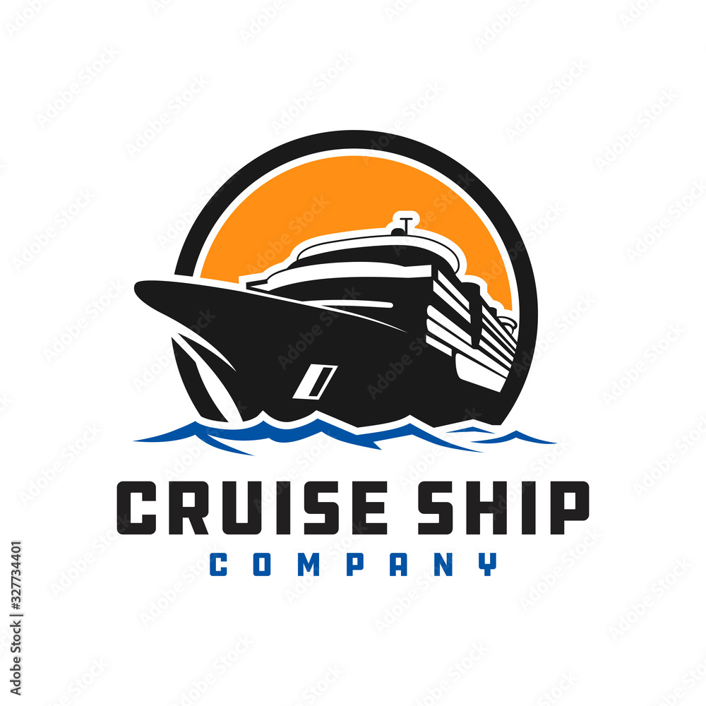 cruise ship logo design Stock Vector | Adobe Stock