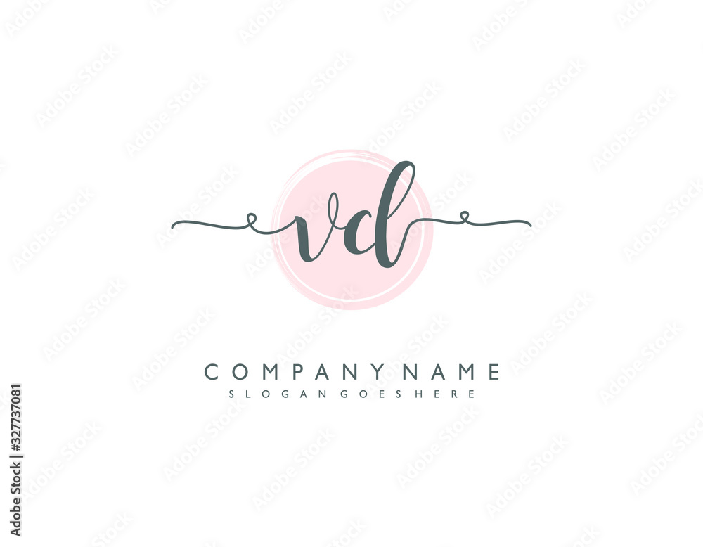 VD initial letter elegant handwriting logo collection Stock Vector ...