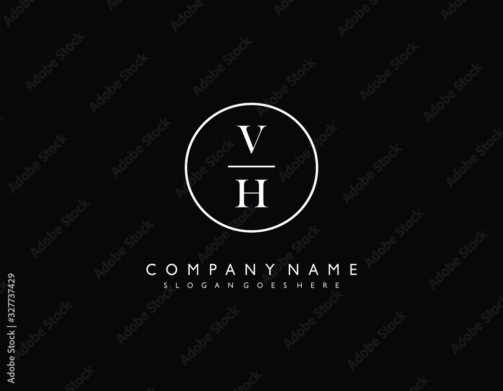 VH initial letter elegant handwriting logo collection Stock Vector ...