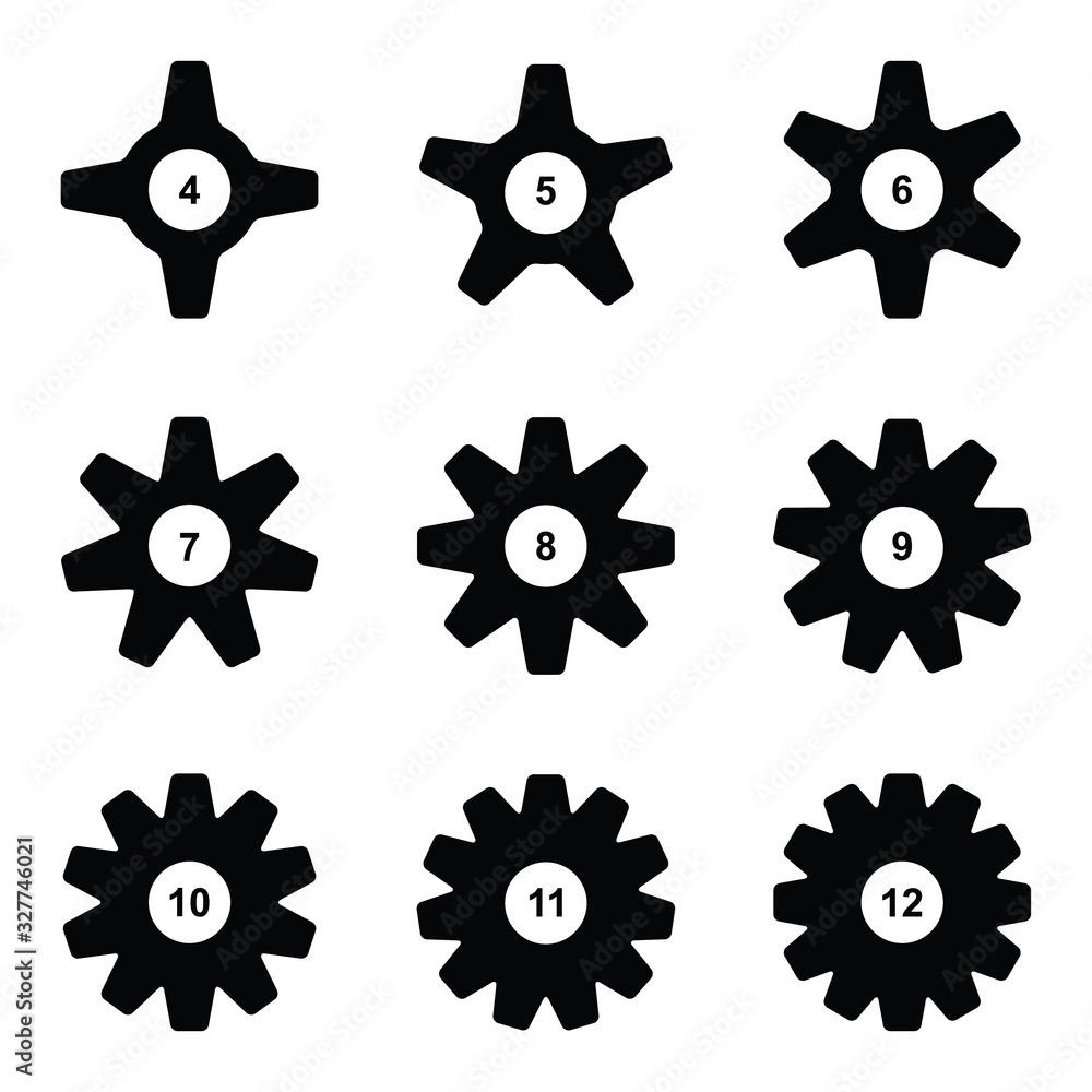 Gear Icon Config Settings Symbol, Gears Sign, Sprocket Silhouettes ...