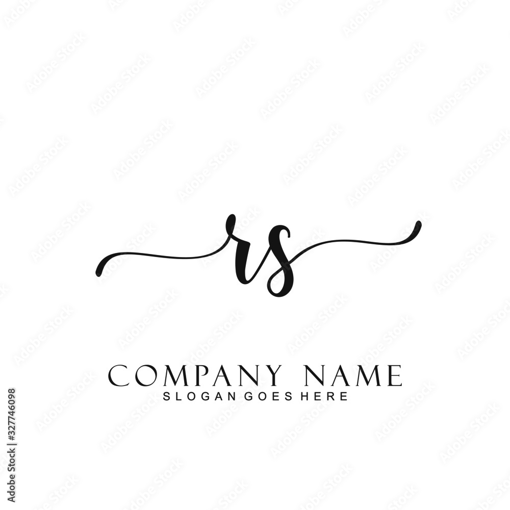 Initial letter RS handwriting logo template Stock Vector | Adobe Stock