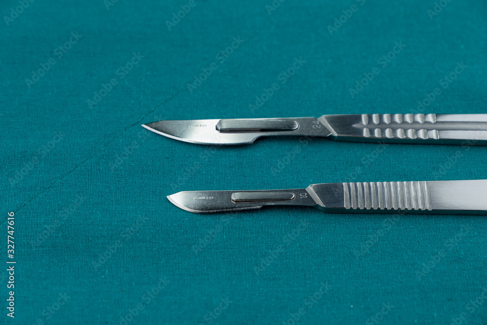 Surgical instrument, stainless steel scalpel handle number 3 with blade ...