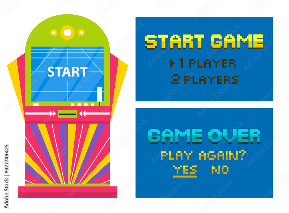 Game machine with retro 8 bit graphics and pixel art vector, isolated ...