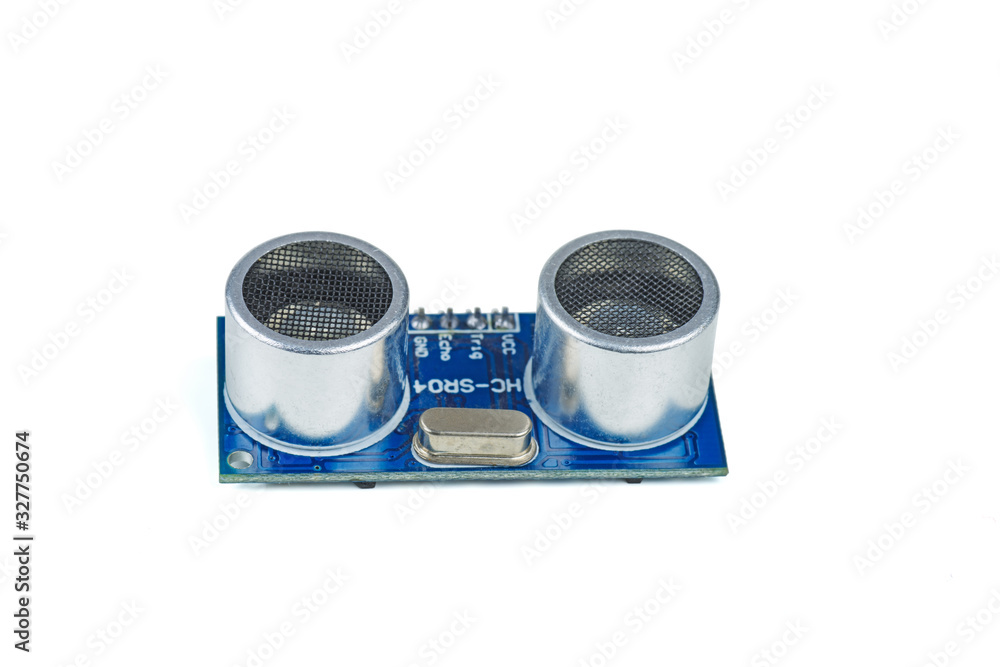 Ultra sonic sensor on a white background Stock Photo | Adobe Stock
