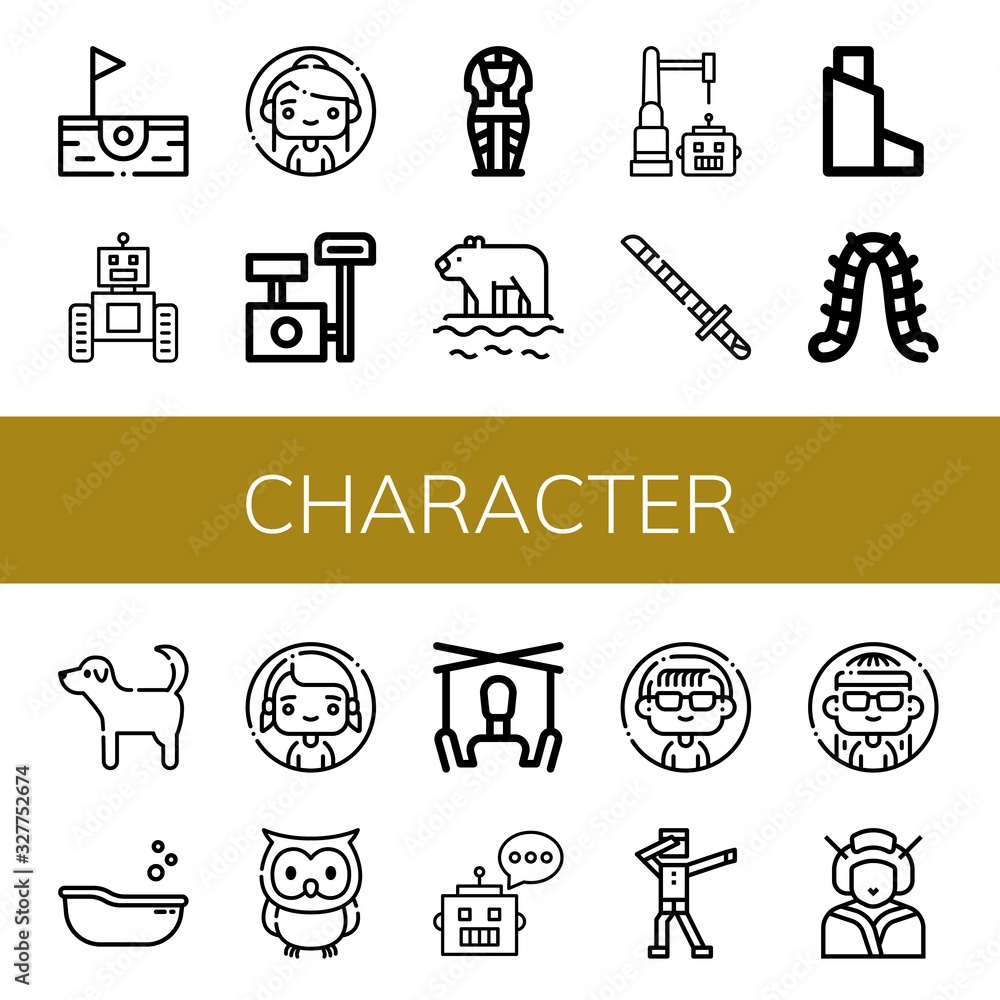 character icon set Stock Vector | Adobe Stock