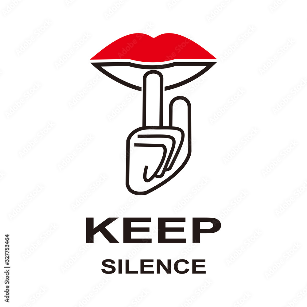 keep silence icon, logo design template Stock Vector | Adobe Stock