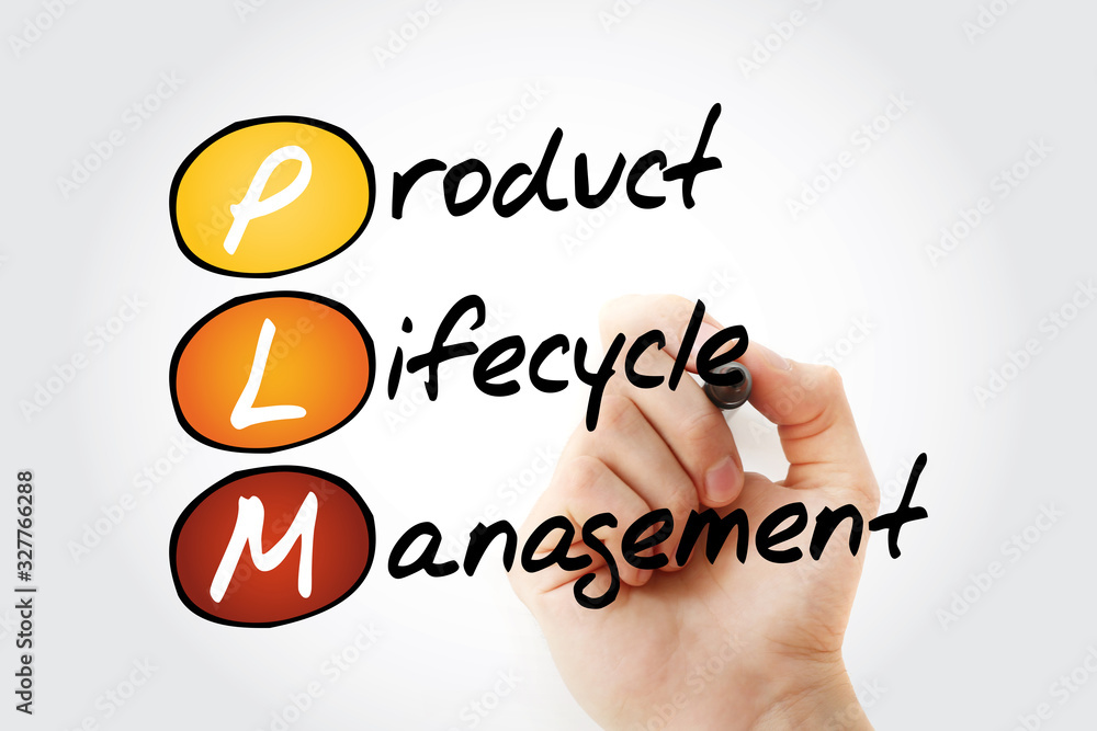 PLM - Product Lifecycle Management acronym, business concept background ...
