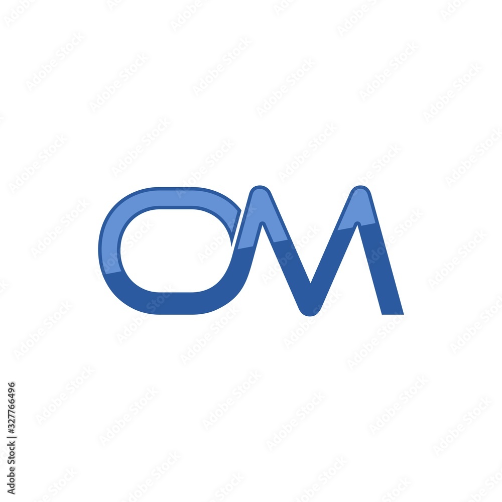 Letter OM Logo Design isolated on white background Stock Illustration ...