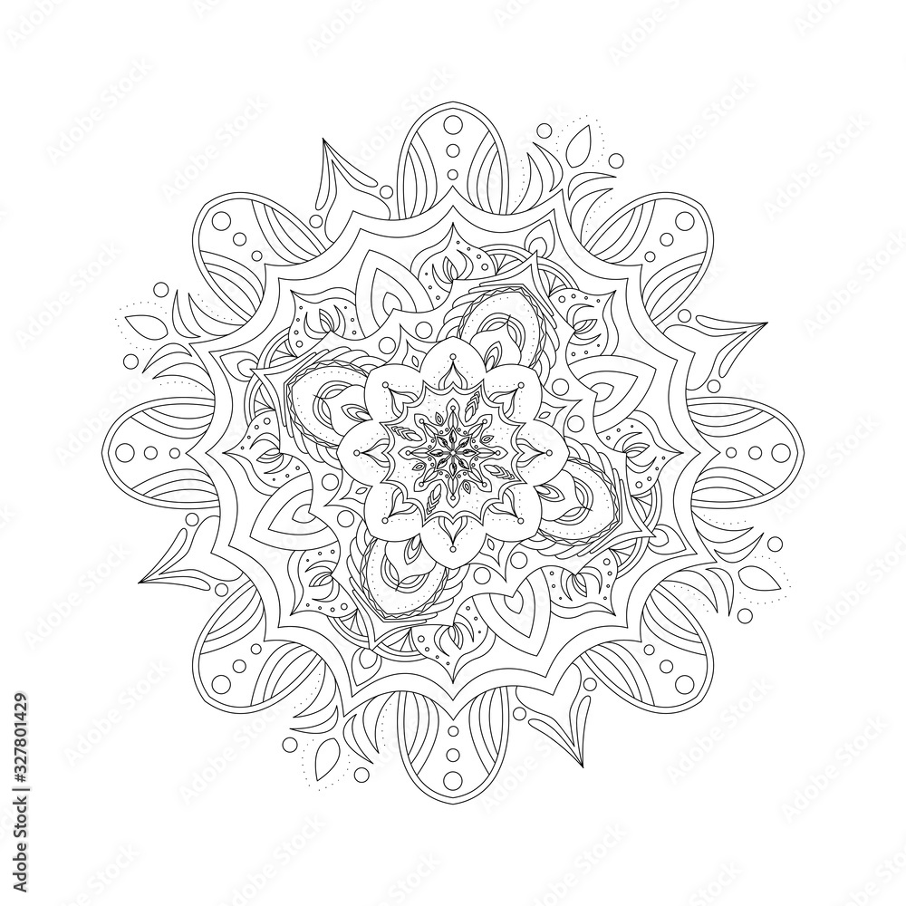 Mandala. Coloring book antistress. Template for mehendi. Oriental ...