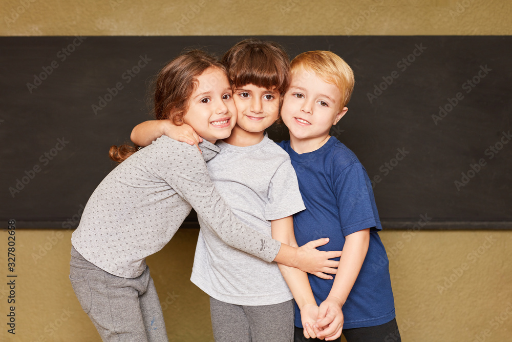 Group of kids as friends in kindergarten Stock Photo | Adobe Stock