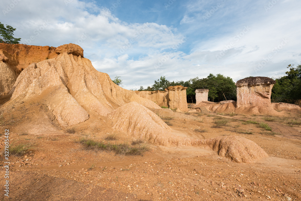 Pae Muang Pee, sandstone erosion by times and weathers approximately. 2 ...
