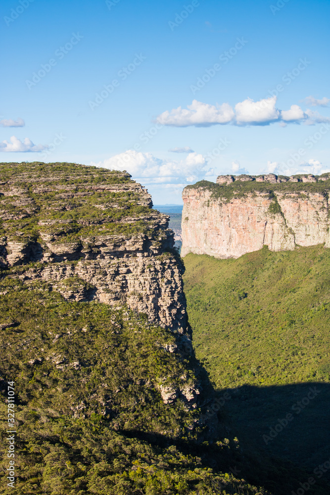 Canyons from Chapada Diamantina viewed from Morro do Pai Inácio Stock ...