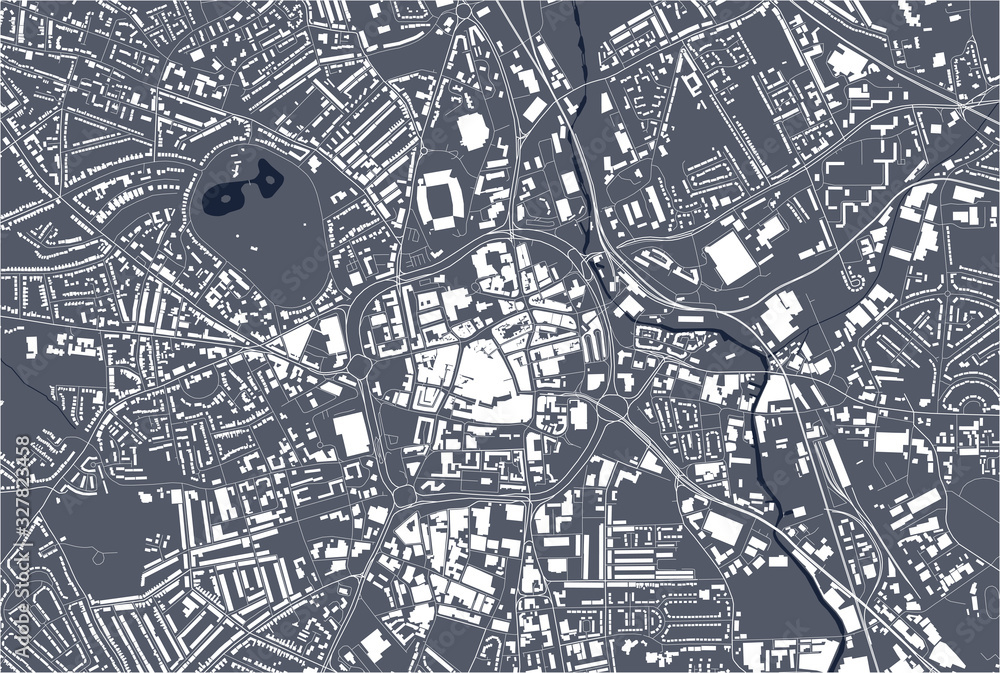 map of the city of Wolverhampton, West Midlands, England, UK Stock ...