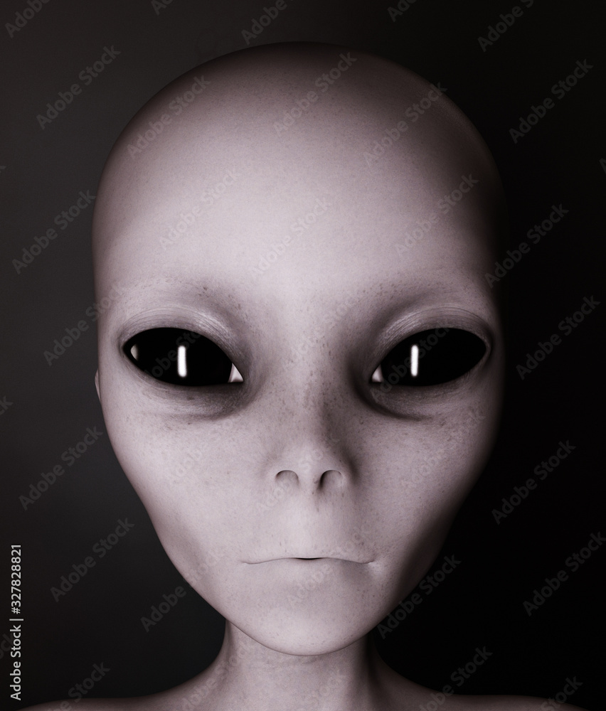 Alien,Woman from the outside world,3d rendering Stock Illustration ...
