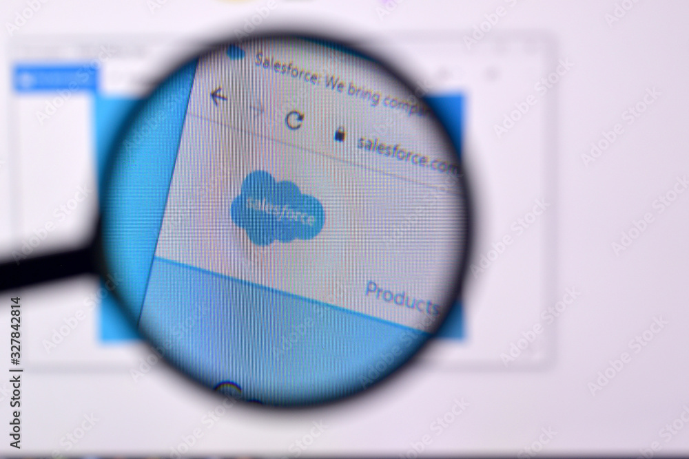 Homepage of salesforce website on the display of PC, url - salesforce ...