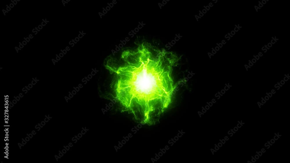 Abstract Green Shockwave Smoke Animation. Pulsating energy field ...