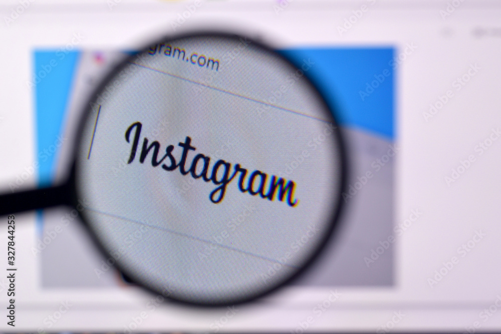 Homepage of instagram website on the display of PC, url - instagram.com ...