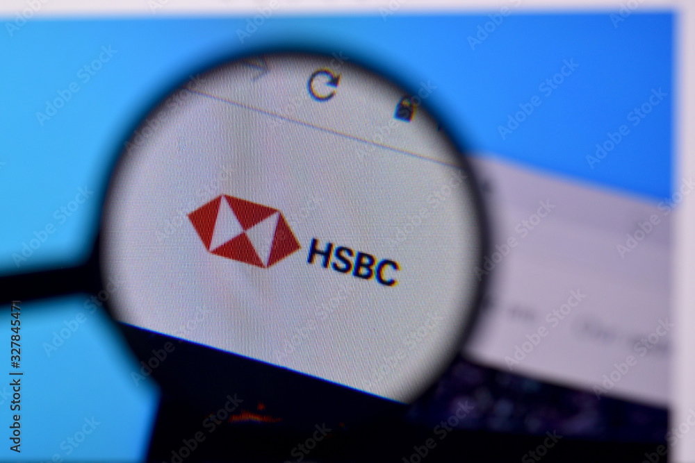 Homepage of hsbc website on the display of PC, url - www.hsbc.com ...