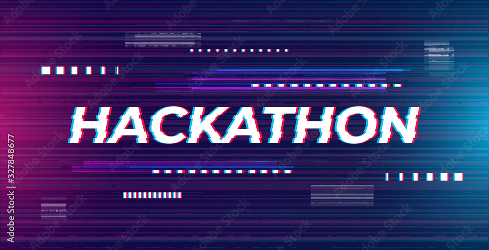 Hackathon banner illustration. Abstract futuristic background with ...