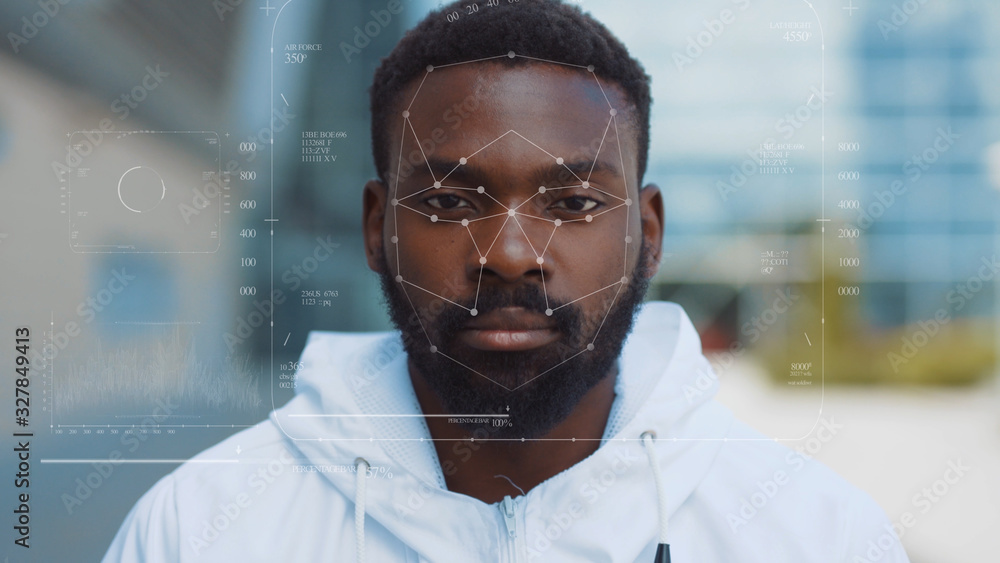 Foto de Future. Face Detection. Technological 3d Scanning. Biometric ...