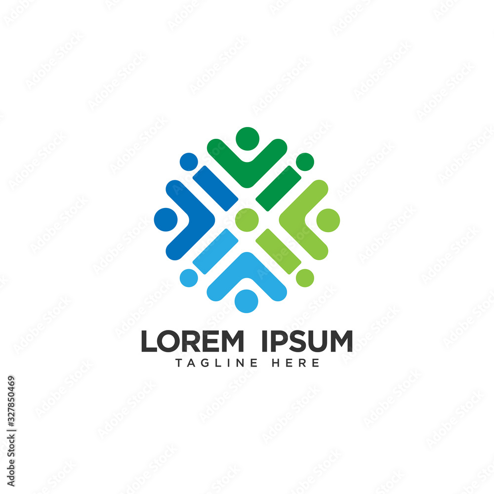 Human social, unity, together, connection, relation logo design ...