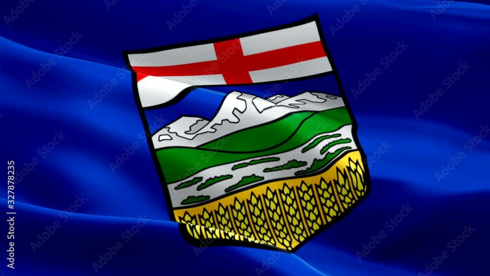 Alberta Province flag video waving in wind. Realistic Province Flag ...