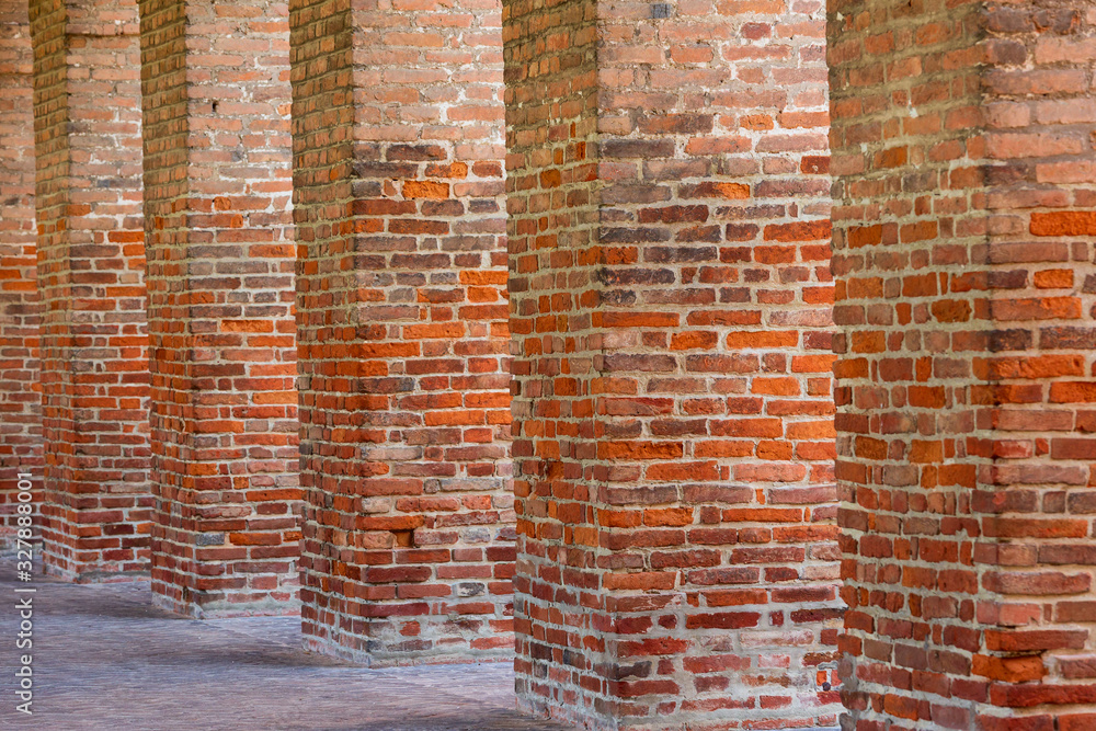 colonnade with brick at Sabbioneta Stock Photo | Adobe Stock